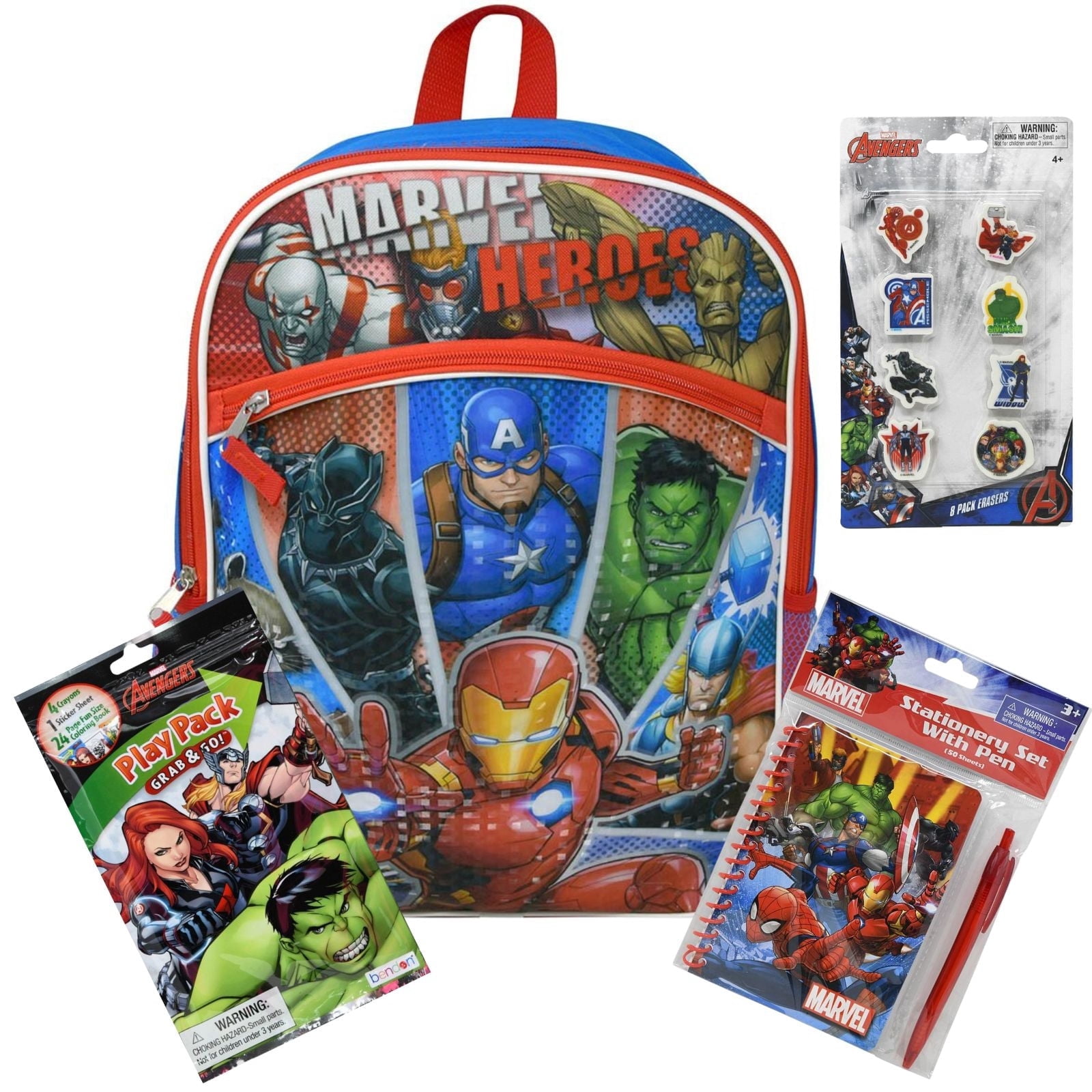 Avengers 17pc Kids Superhero School Backpack Bundle Accessories for ...
