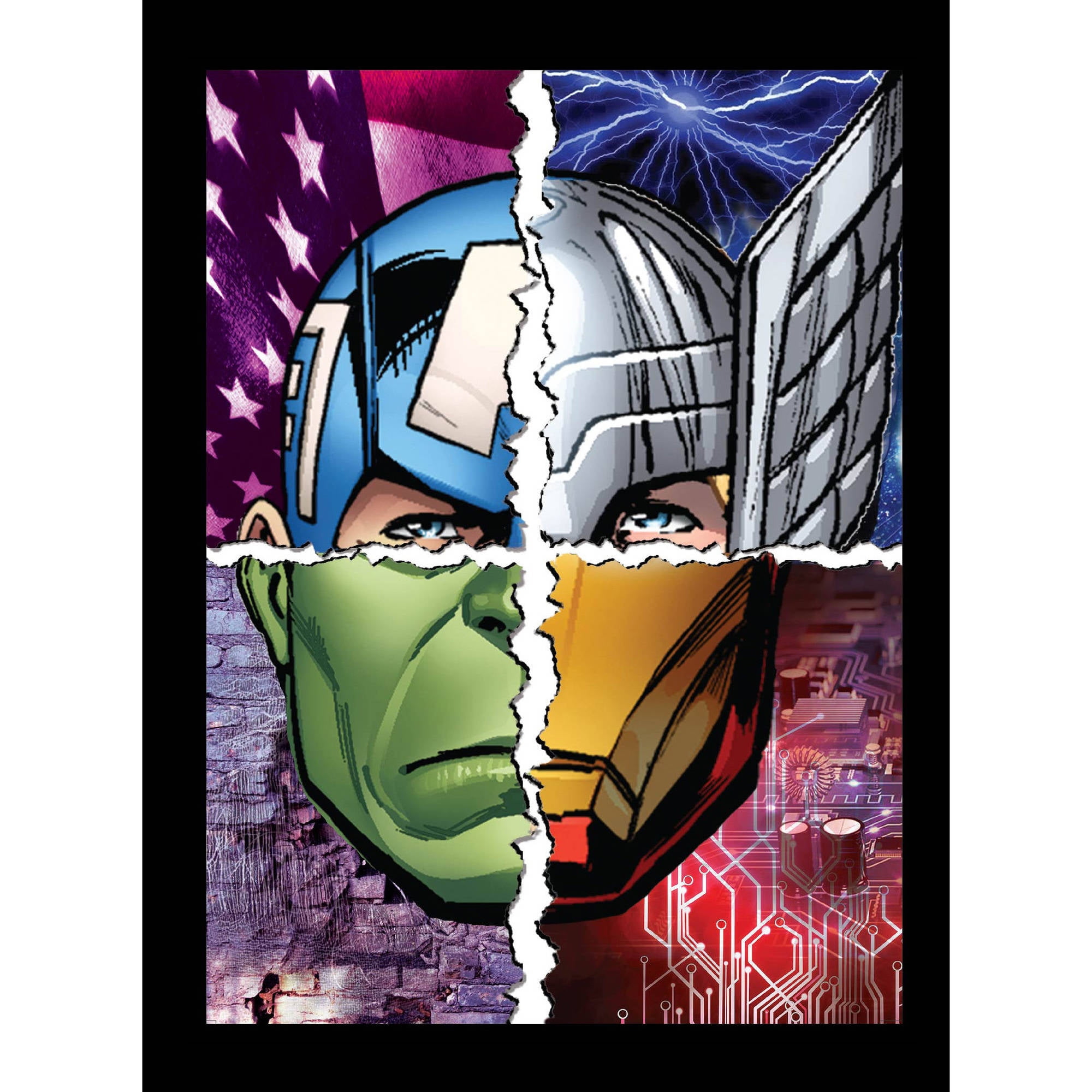Avengers 3D 4-Face Portrait - Walmart.com