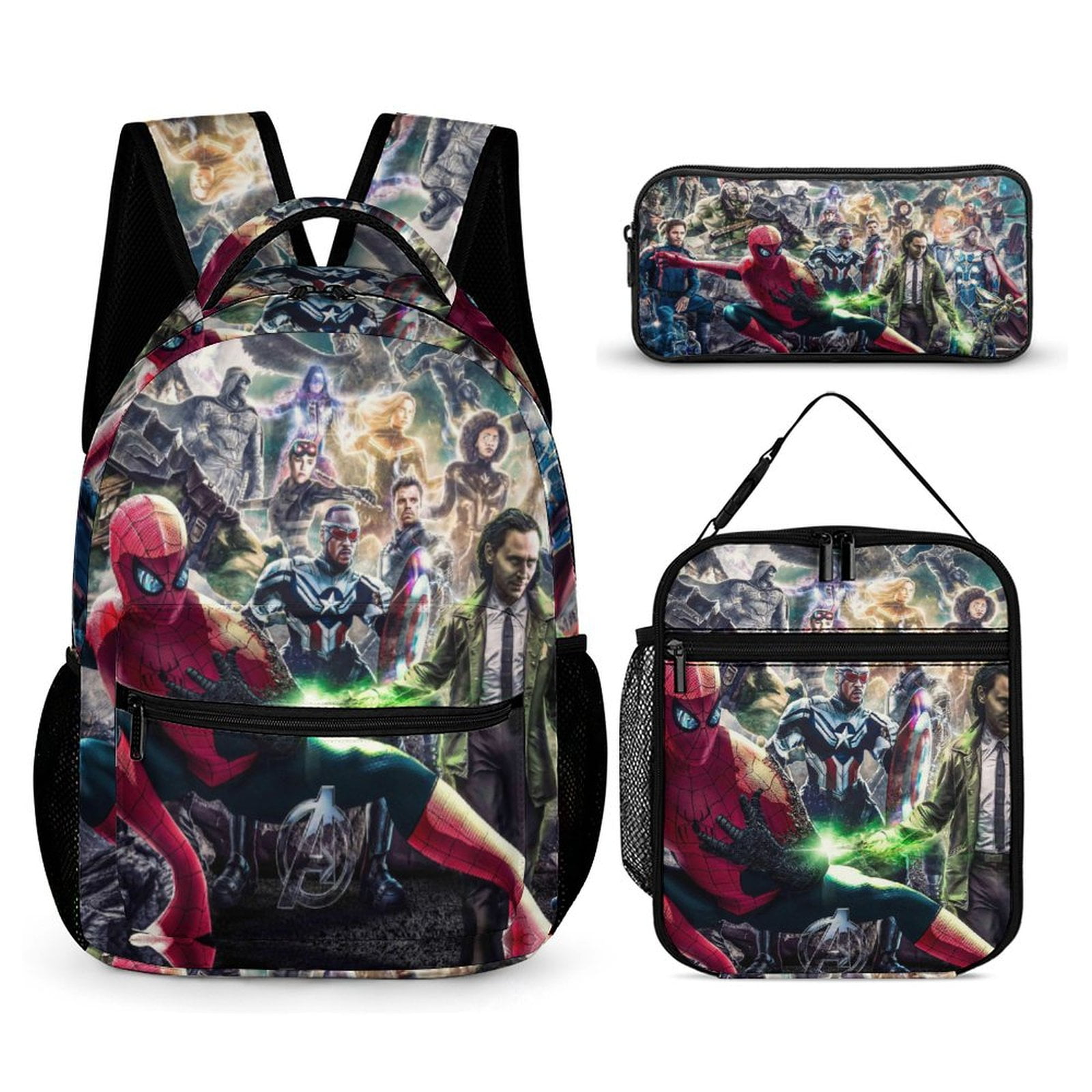 Avengers 3Pcs Backpacks Sets Bookbag with Lunch Bag And Pencil Case for ...