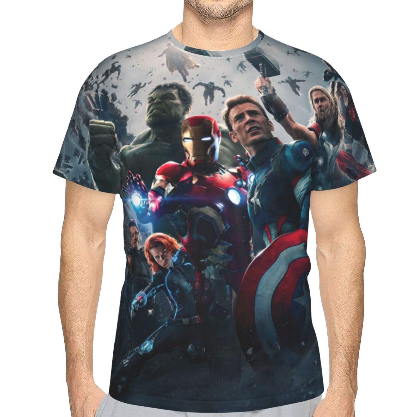 Avengers 3d Graphic Print Shirts Casual Short Sleeve Tee Shirts Top For Mens - Walmart.com