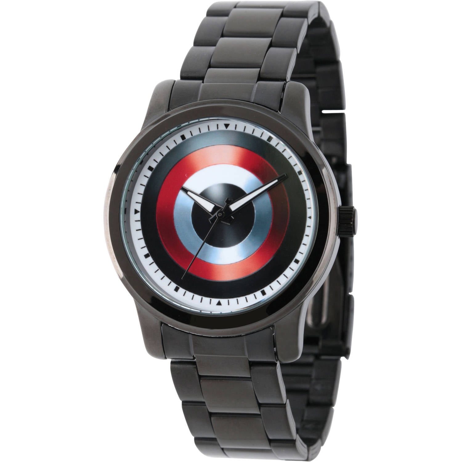 Avengers: 75th Anniversary Shields Men's Black Alloy Watch, Black ...