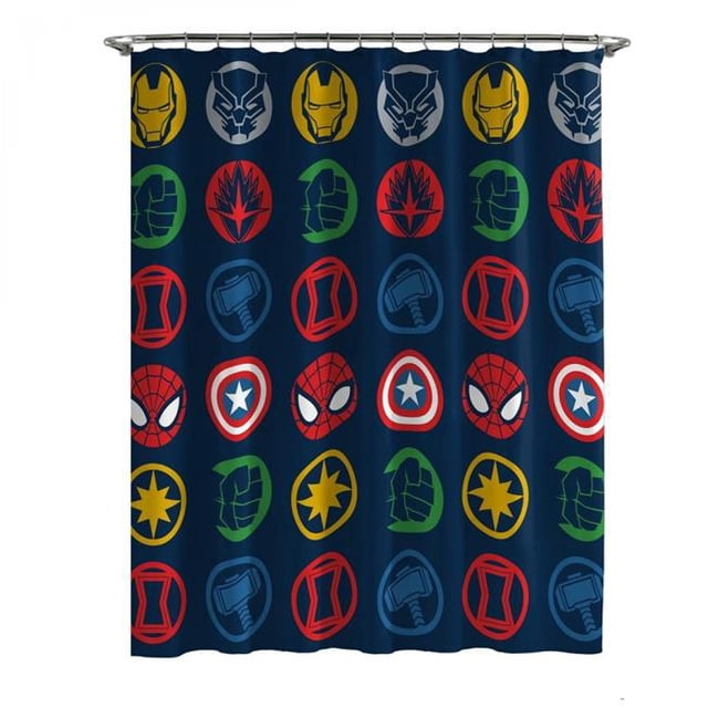 Avengers 849448 Marvel Avengers Emblems Shower Curtain - Walmart.com