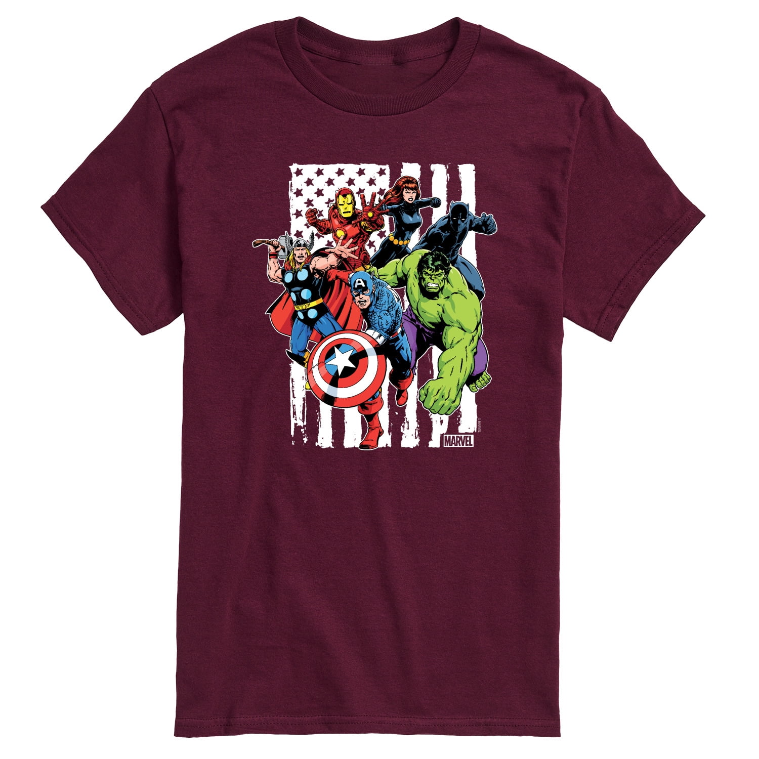 Avengers - American Flag - Men's Short Sleeve Graphic T-Shirt - Walmart.com