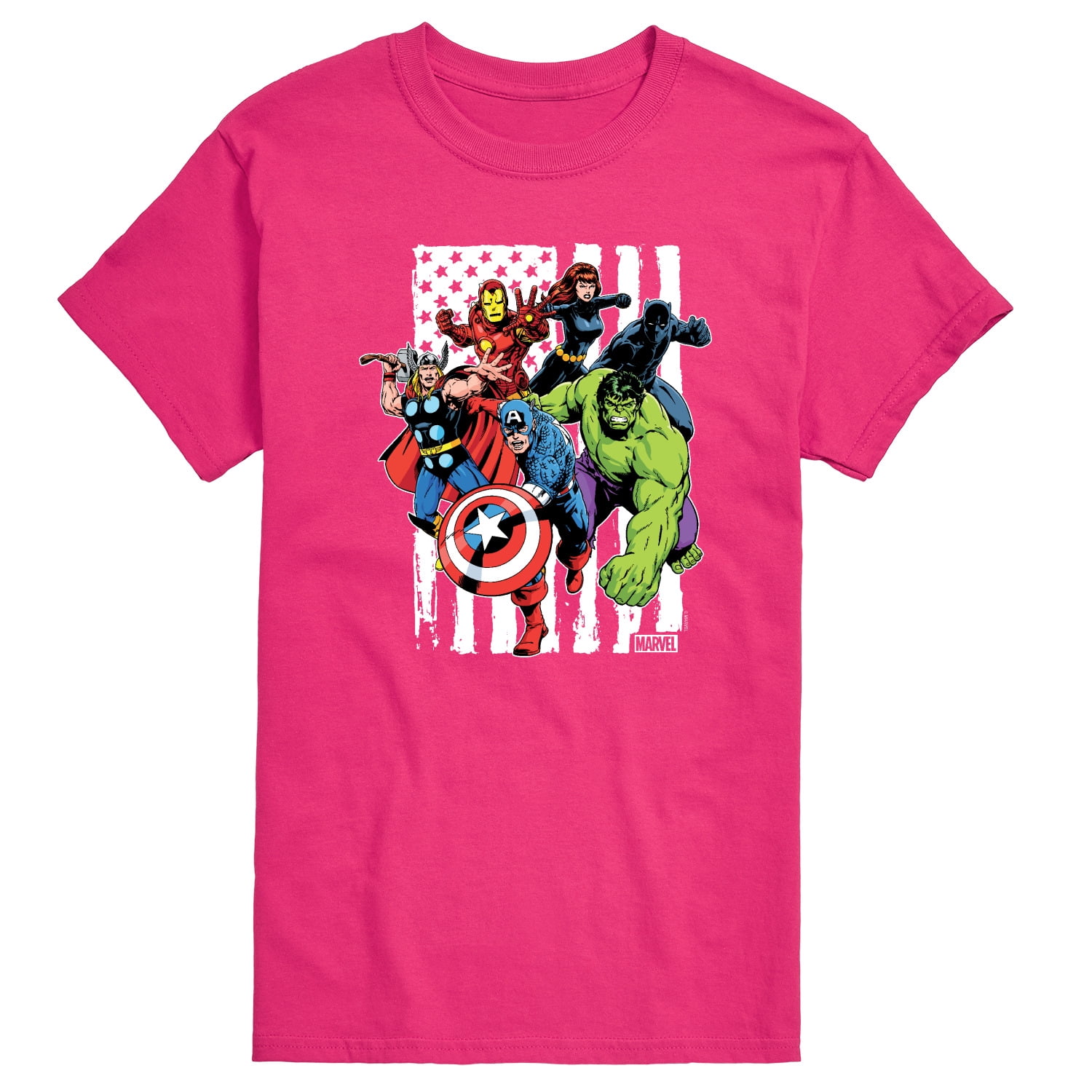 Avengers - American Flag - Men's Short Sleeve Graphic T-Shirt - Walmart.com