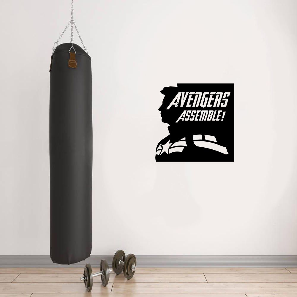 Avengers Assemble Heroes Captain America Superhero Wall Sticker Art ...