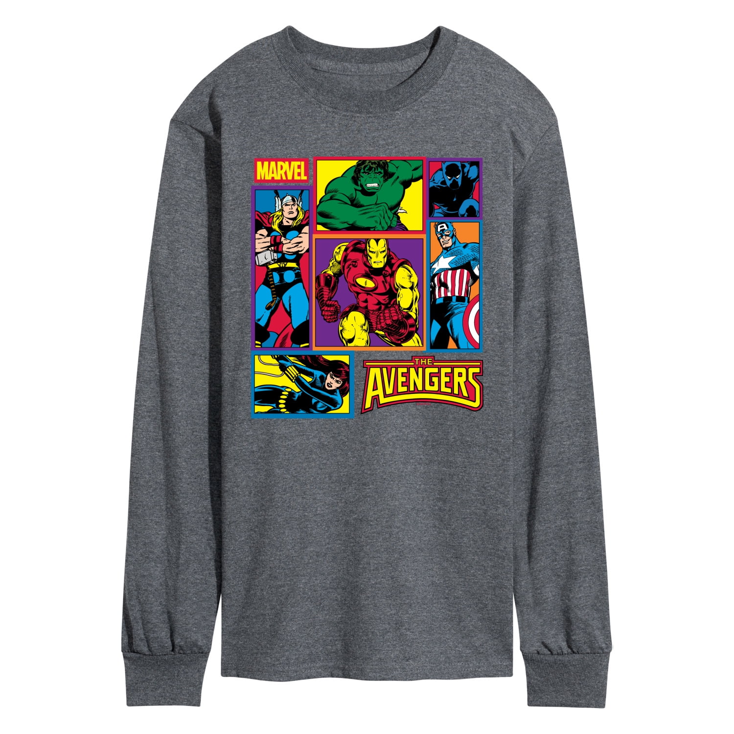 Avengers - Avengers Grid - Men's Long Sleeve Graphic T-Shirt - Walmart.com