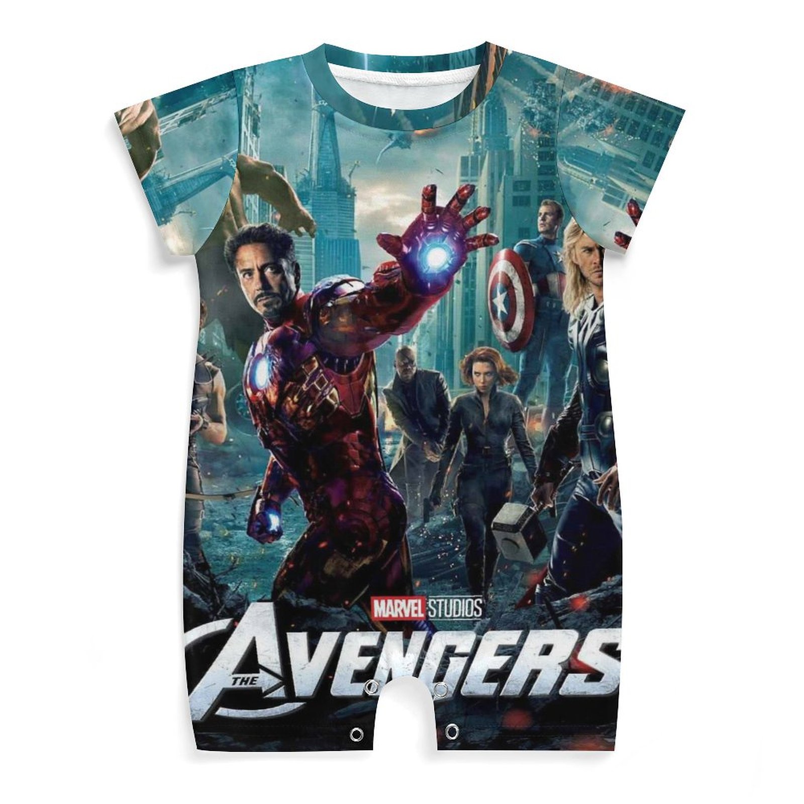 Avengers Baby Boy Girl Short Sleeve Romper Clothing Set Print Cartoon ...