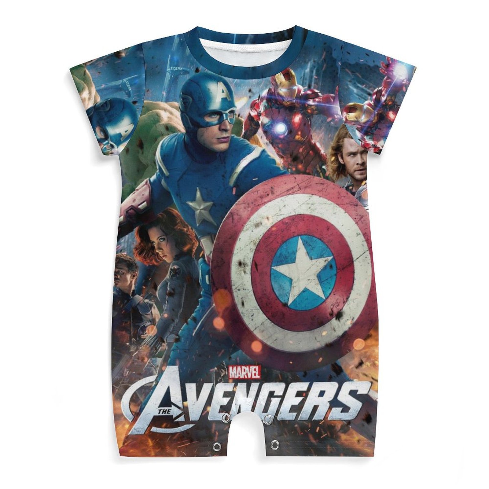 Avengers Baby Boy Girl Short Sleeve Romper Clothing Set Print Cartoon ...