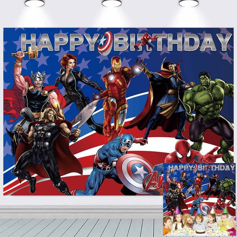 Avengers Birthday Banner Backdrop Background Party Supplies Taspestry ...