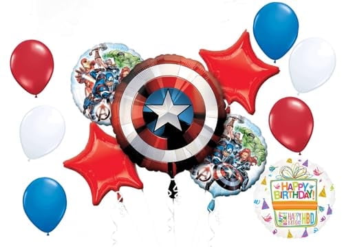 Avengers Birthday Party Supplies 12pc Balloon Bouquet Decorations ...