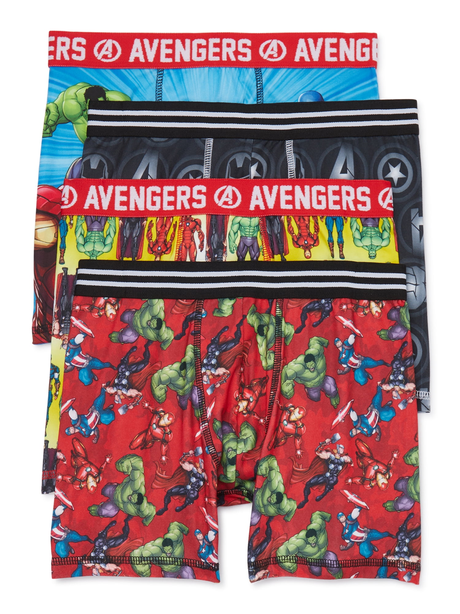 The Avengers Boys Boxer Briefs, 4-Pack Underwear, Sizes XS-XL, Stretch ...
