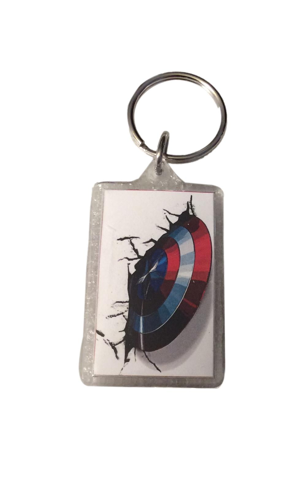 Avengers Captain America Shield Keychain Plastic Double Sided Design ...