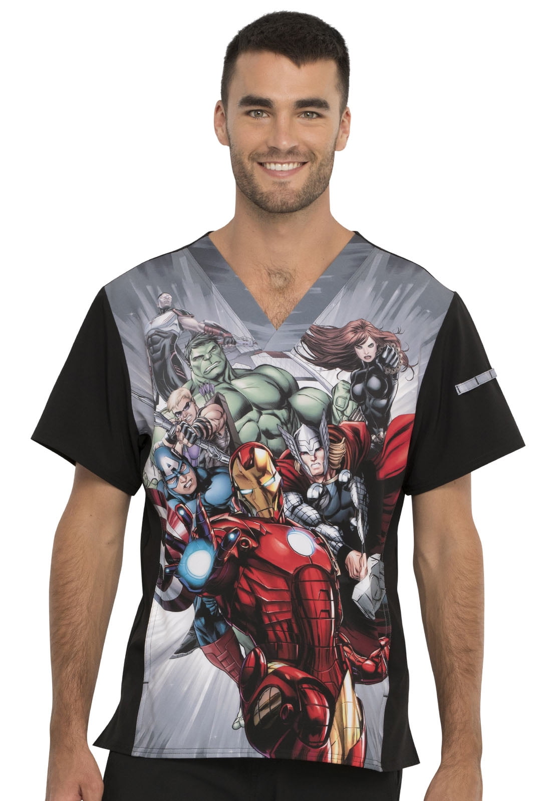 Avengers Cherokee Scrubs Tooniforms Marvel Mens V Neck Top TF708 MAIT ...