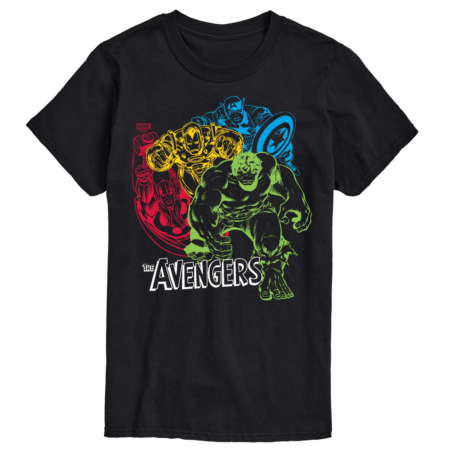 Avengers - Colorful Line Art - Men's Short Sleeve Graphic T-Shirt ...