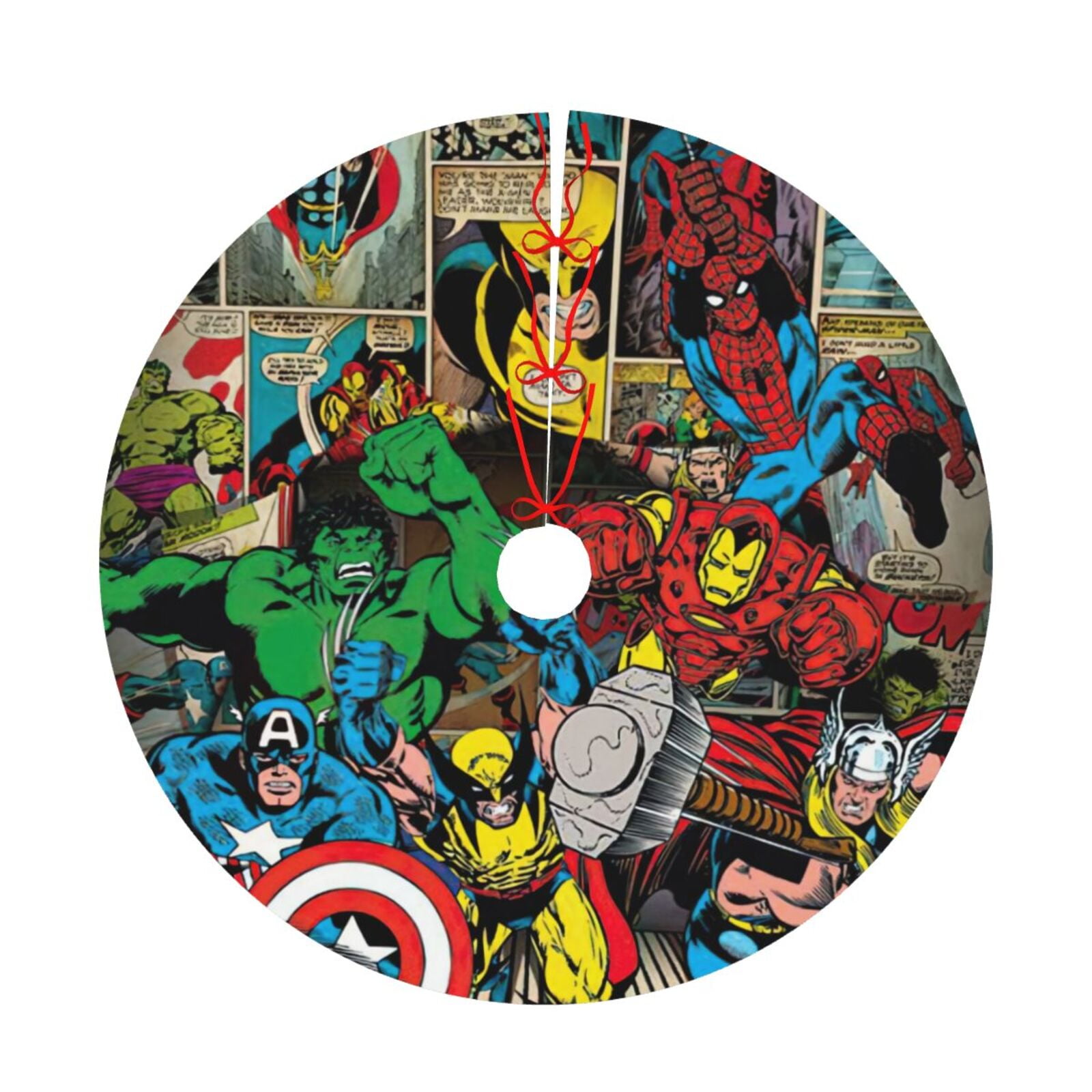 Avengers Comic Spider-Man Christmas Tree Skirt Xmas Tree Mat Christmas ...