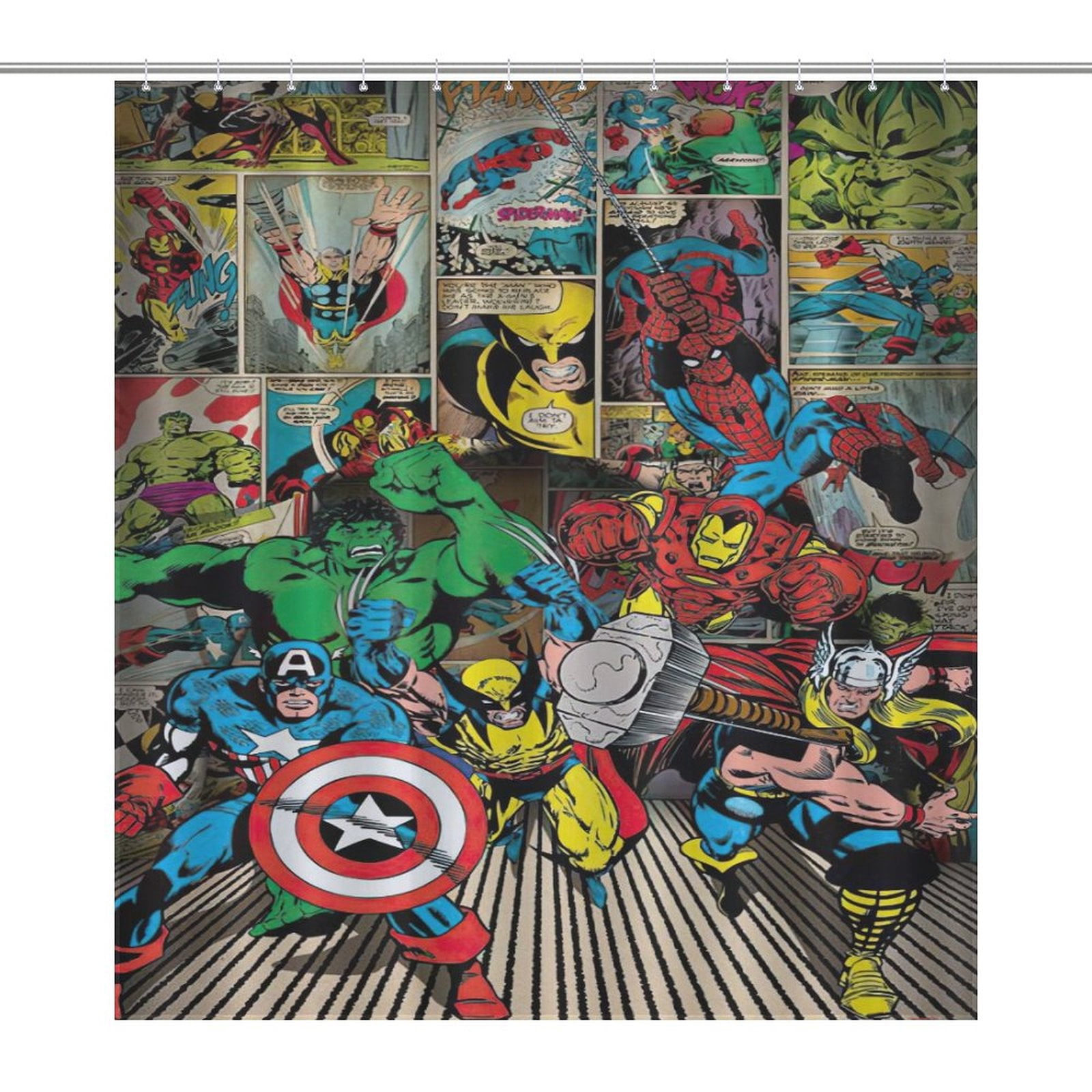 Avengers Comic Spider-Man Shower Curtain,Shower Curtains for Bathroom ...