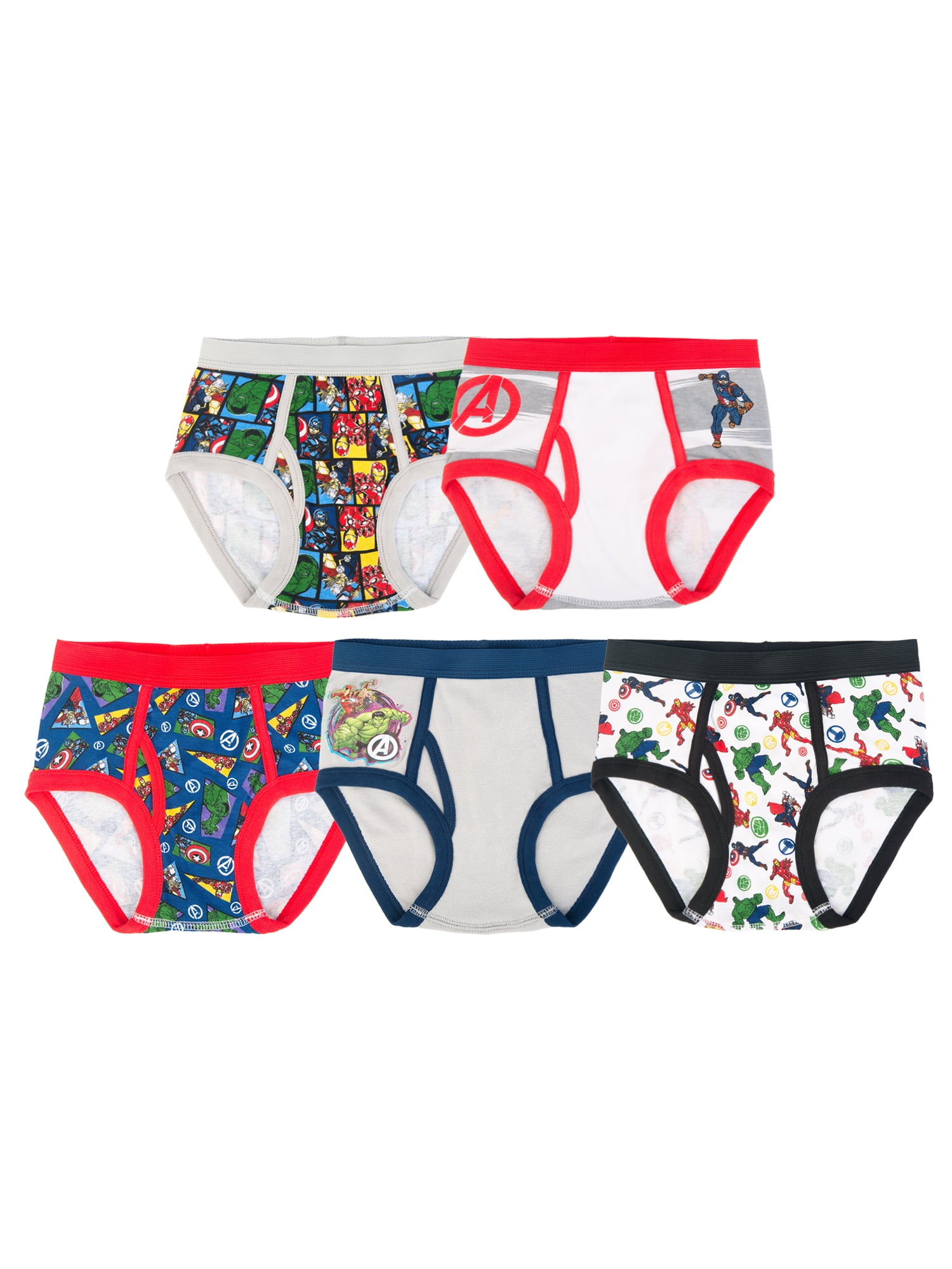 Marvel Avengers Kids Hulk Superhero Briefs, Combed Cotton Underwear for ...