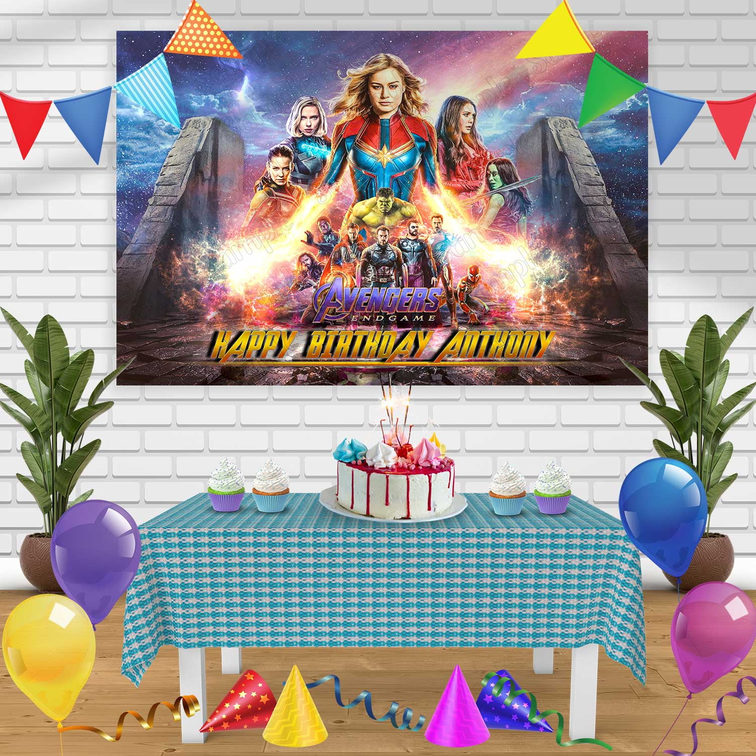Avengers Happy Birthday Banner