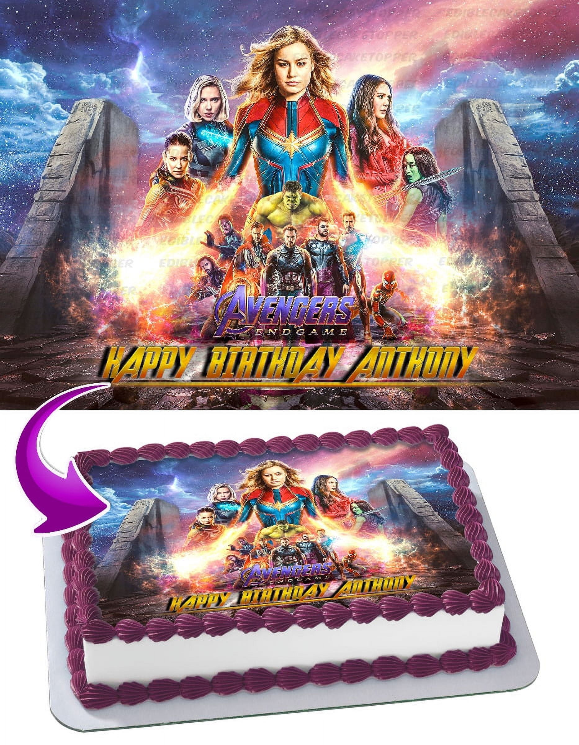 Avengers Endgame - Edible Cake Topper - 11.7 x 17.5 Inches 1/2 Sheet ...