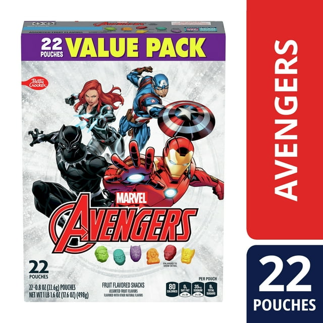 Avengers Fruit Flavored Snacks, Treat Pouches, Value Pack, 22 ct ...
