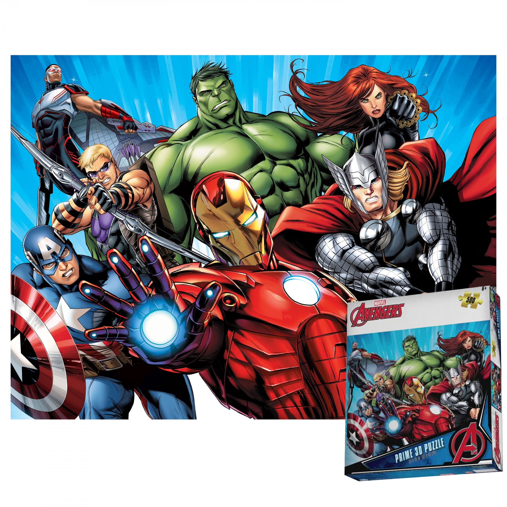 Avengers Group Shot Marvel 3d Lenticular 500pc Jigsaw Puzzle Walmart