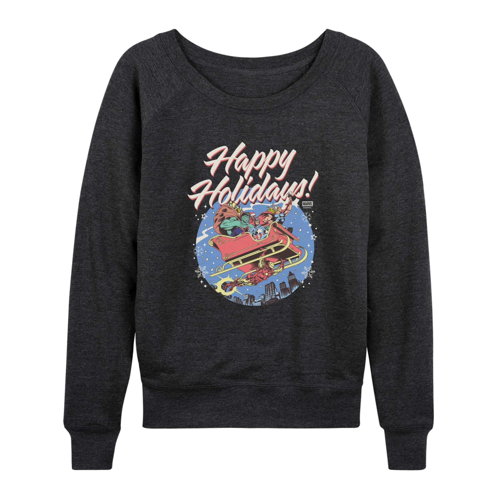 Avengers - Happy Holidays - Women's French Terry Long Sleeve Pullover ...