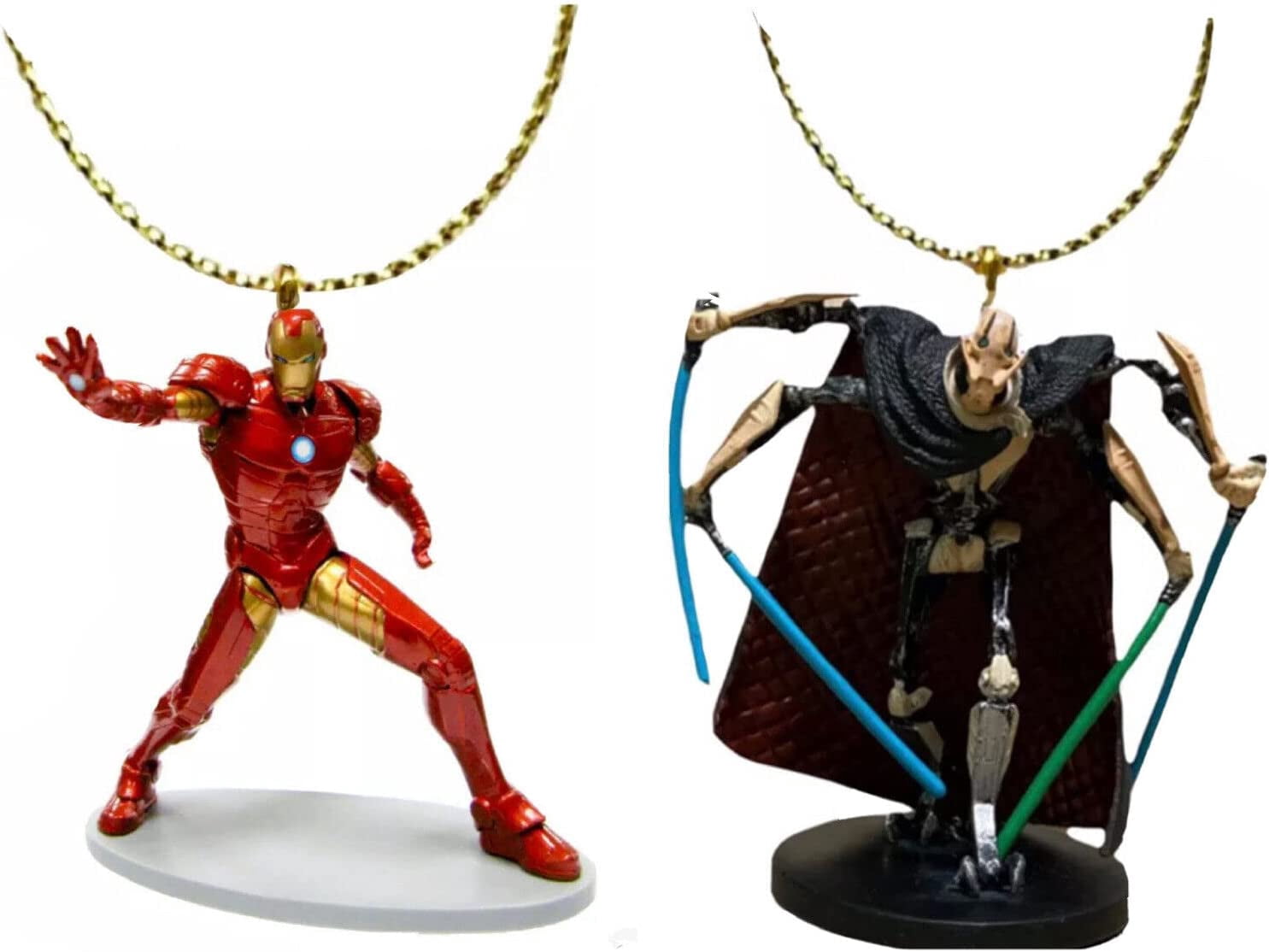 Avengers Ironman & General Grievous PVC Ornament Figure Figurine Charm ...