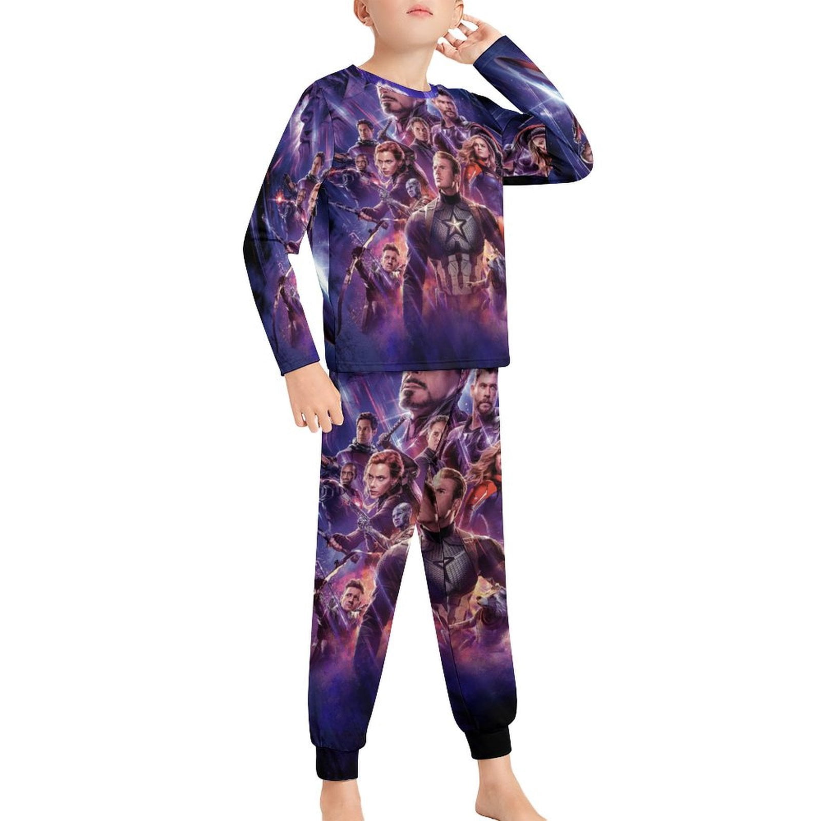 Avengers Little Big Boys Girls Pajamas Set Long Sleeve Kids PJs ...