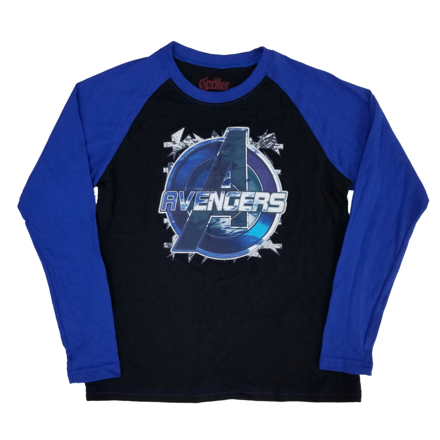 Avengers Marvel Boys Black/Blue Raglan Long Sleeve Shirt X-Large ...