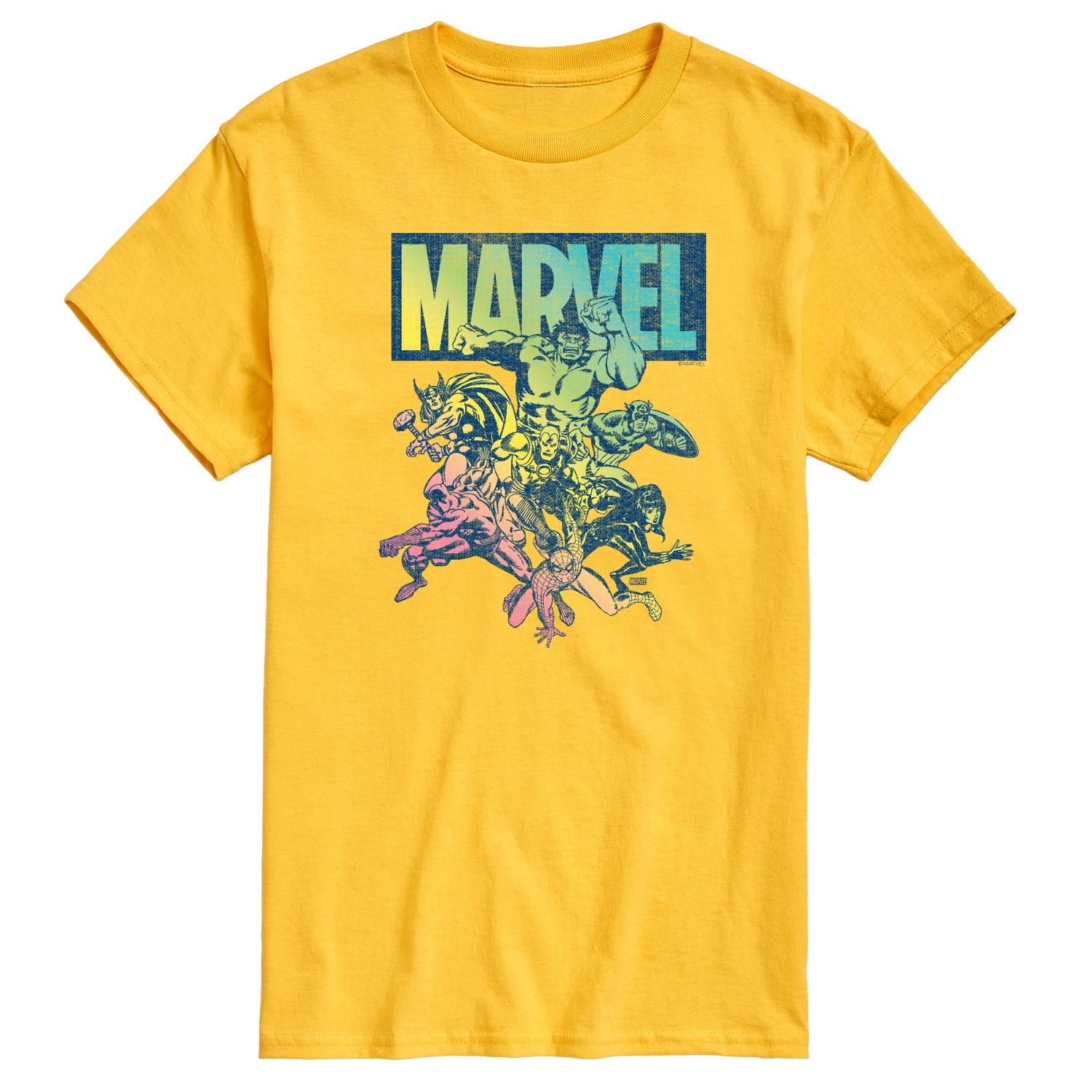 Avengers - Marvel Group Rainbow - Men's Short Sleeve Graphic T-Shirt ...
