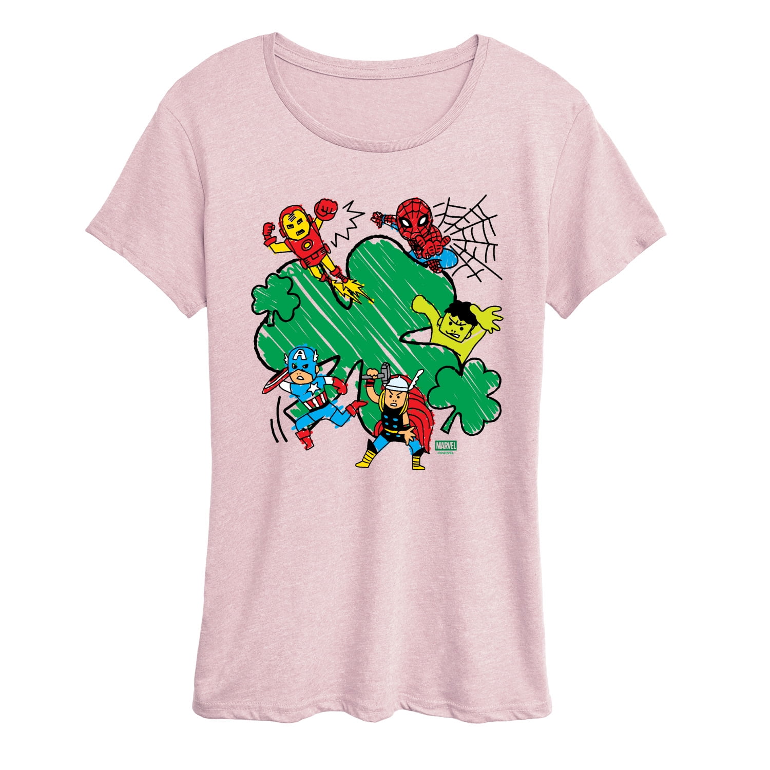 Avengers - Marvel Shamrock - Women's Short Sleeve Graphic T-Shirt ...