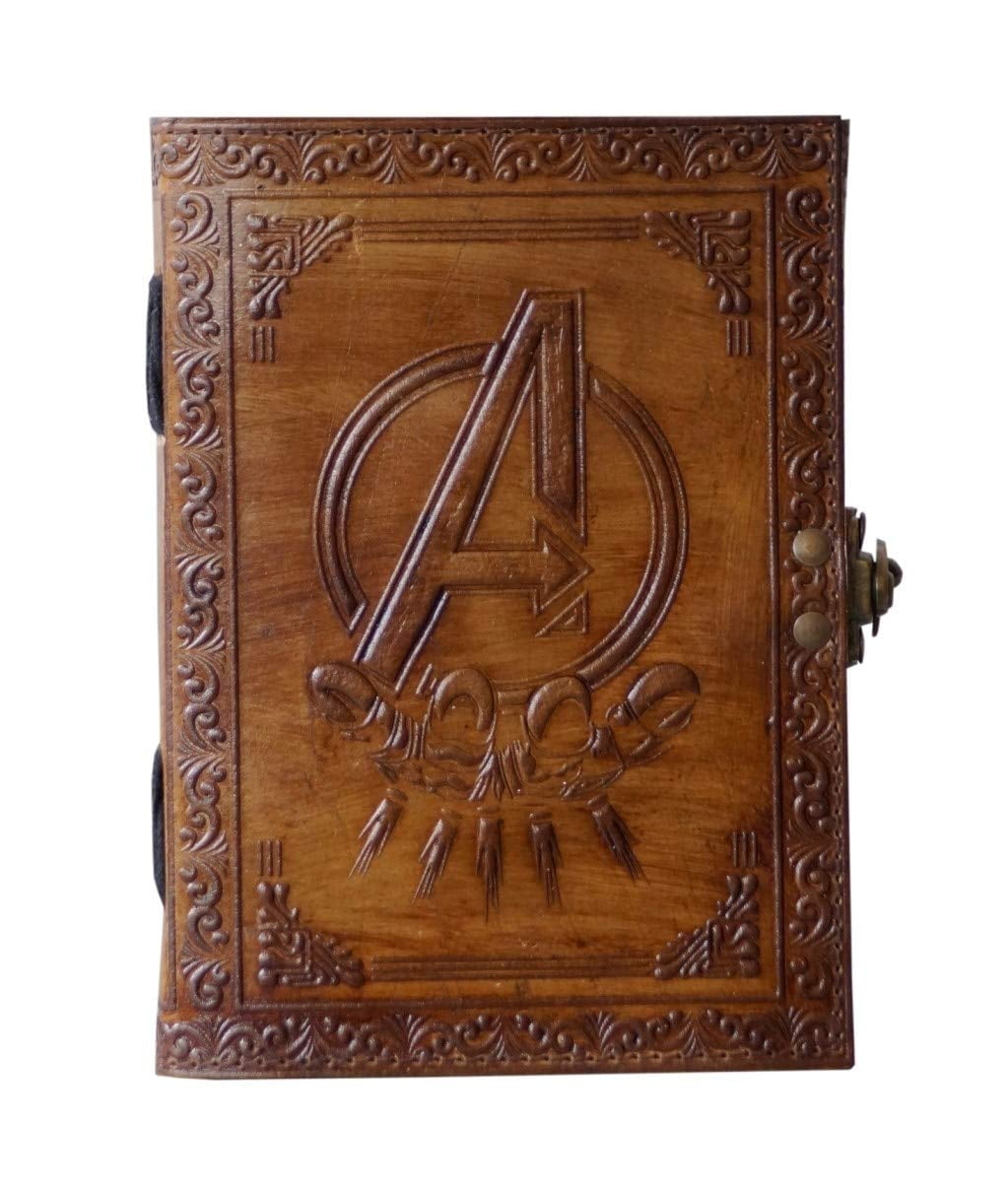 Avengers Marvels Logo Embossed Vintage Leather Sketchbook Journal ...