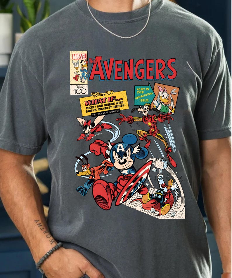 Avengers Mickey and Friends Shirt, Marvel Avengers Comic Book Tee Disney Marvel Superhero Disney ...