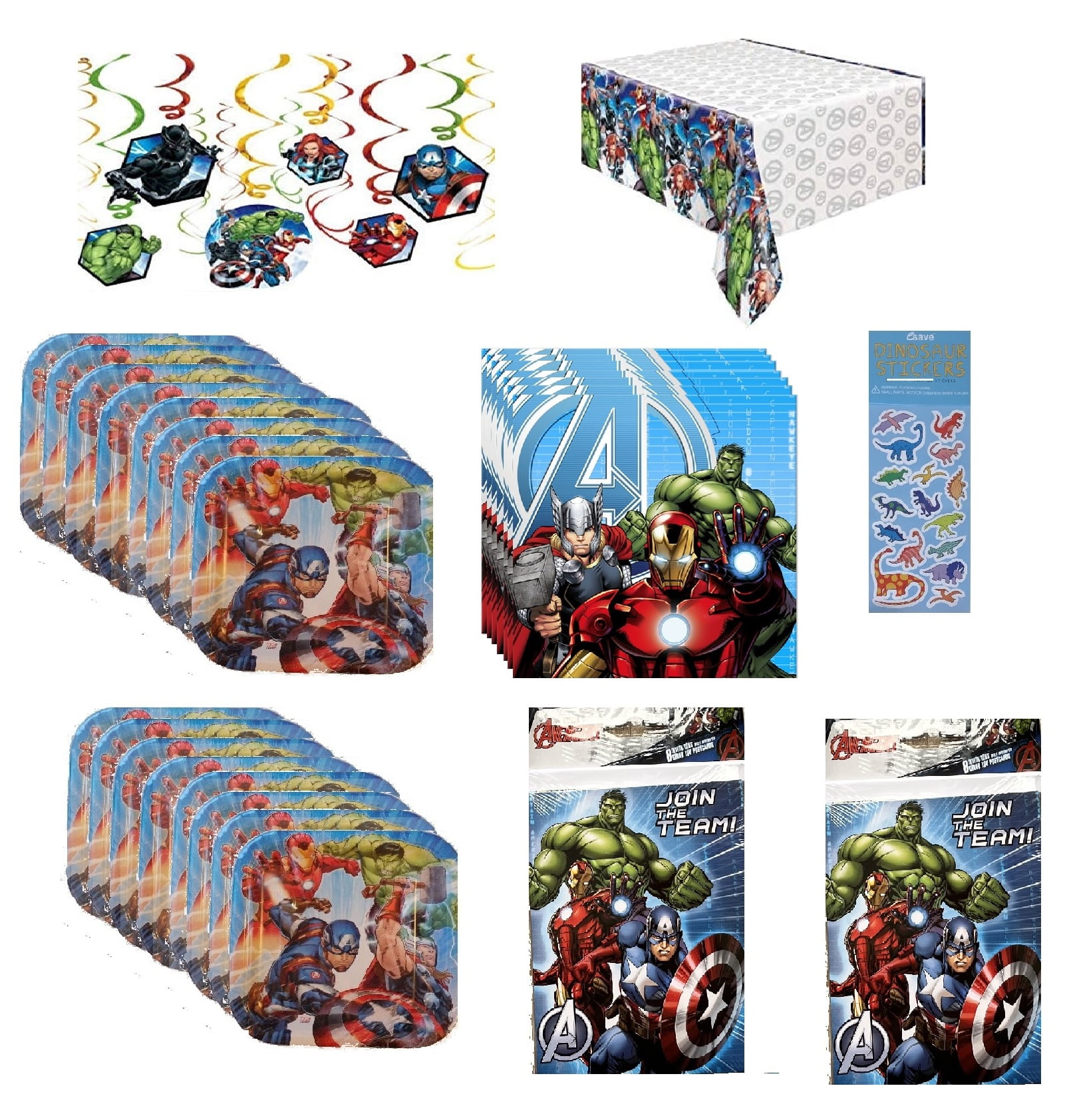 Avengers Party Supplies Bundle includes 16 Lunch Plates, 16 Lunch ...