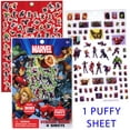 Marvel Avengers Sticker Book Set - 4 Sheets of 300+ Puffy Reusable ...
