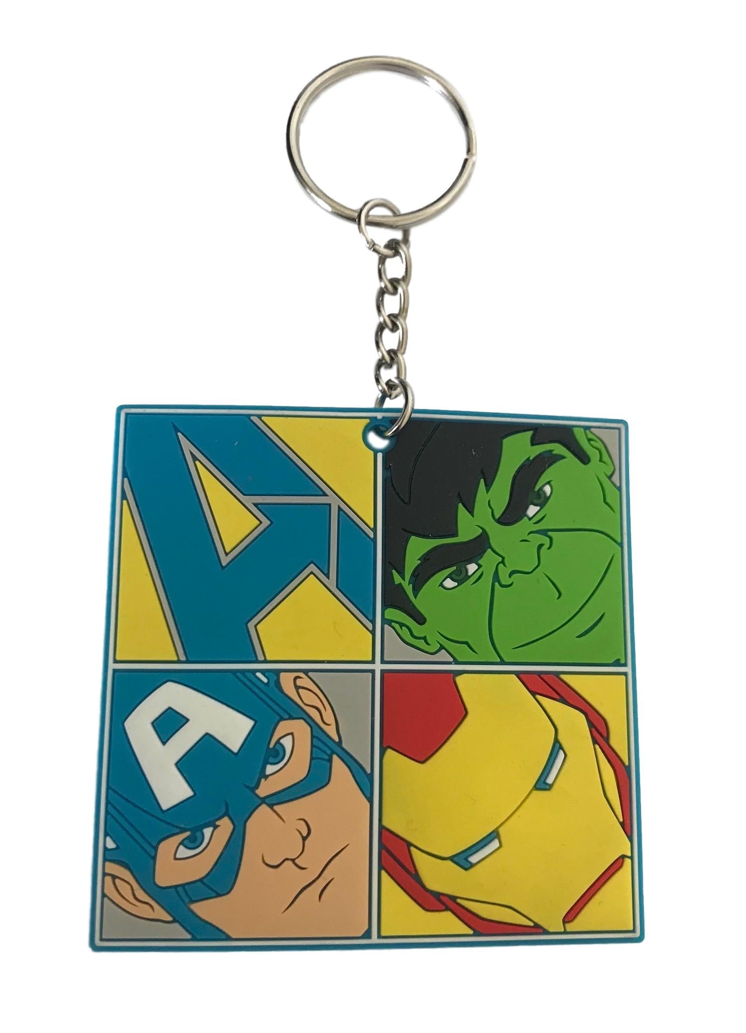 Superhero Captain America Hulk Iron Man Soft Touch Keychain Keyring ...