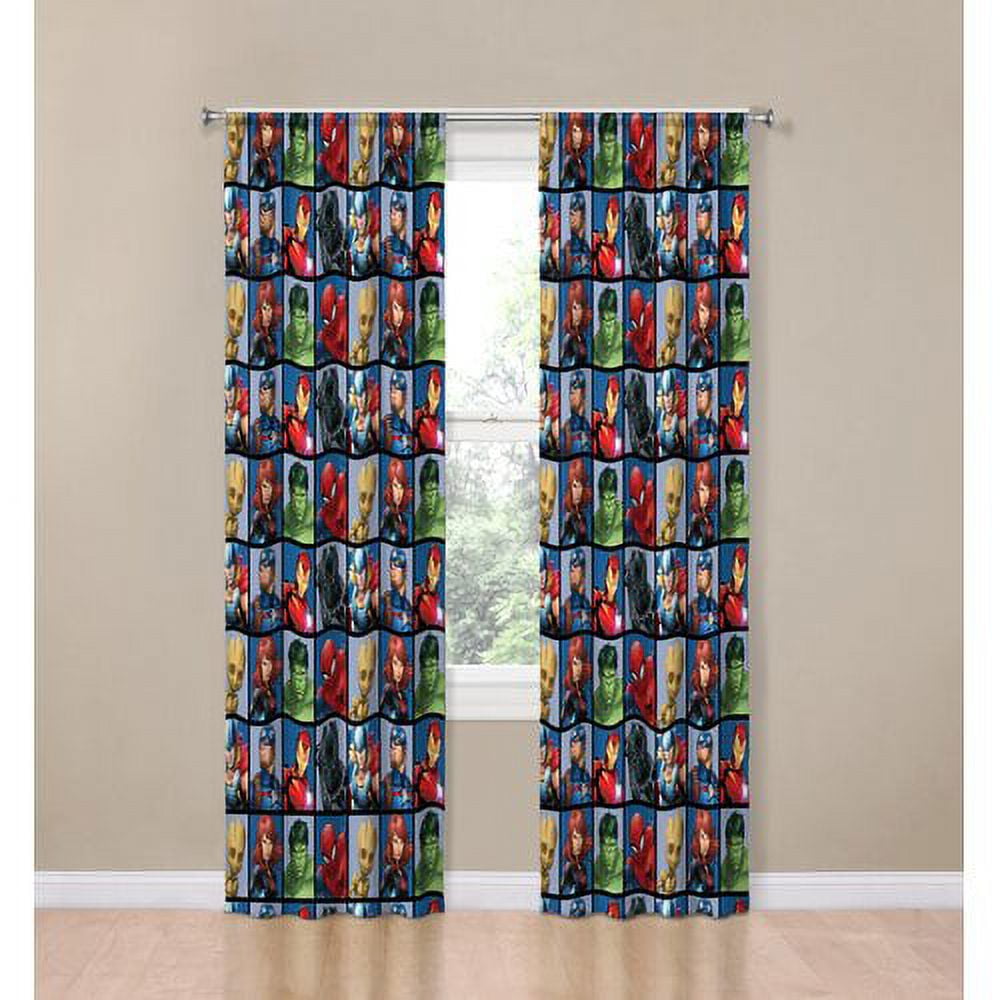 Marvel Avengers Team Kids Bedroom Curtains, Superhero Room Window ...