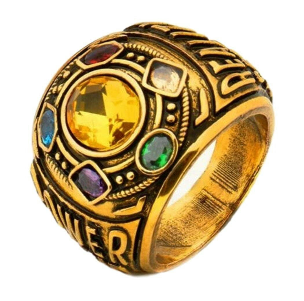 Avengers Thanos Colorful Power Stones on Bronze Finish Metal Statement ...
