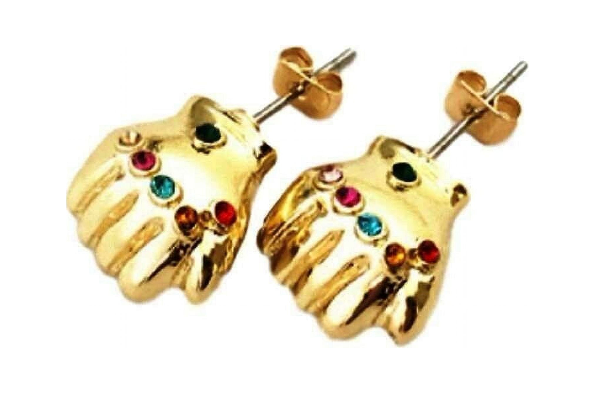 Avengers Thanos Gauntlet Cosplay Metal Stud Earrings - Walmart.com