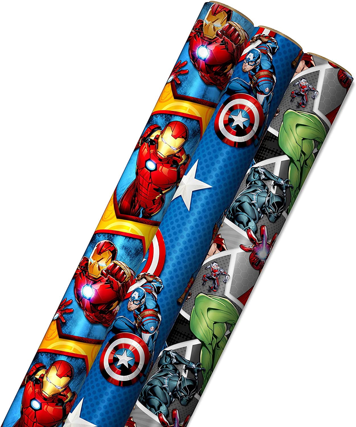 Avengers Wrapping Paper with Cut Lines on the Reverse (3-Pack: 60 sq ...