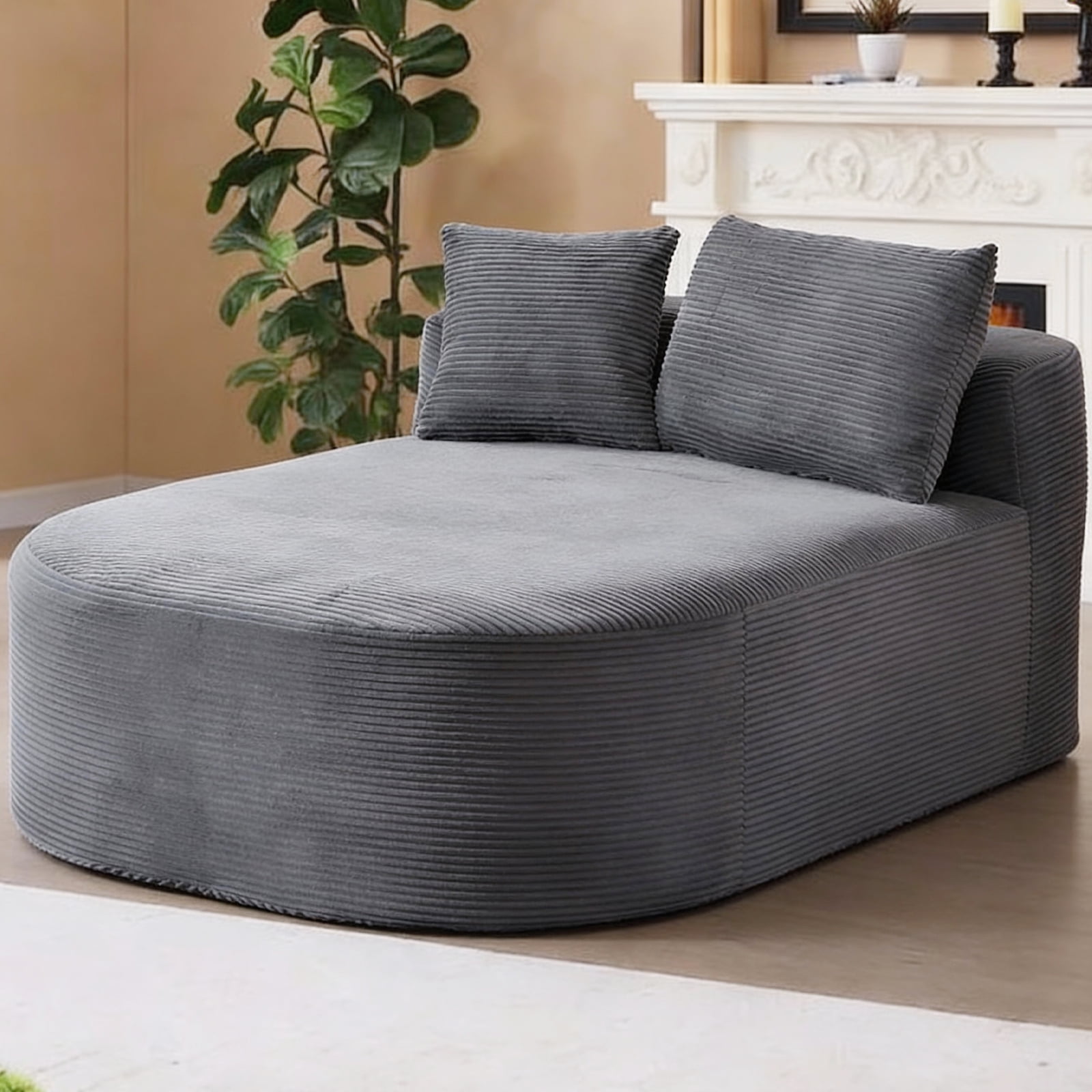 Avenix 67" Boneless Oversized Chaise Lounge Chair, Upholstered Corduroy ...