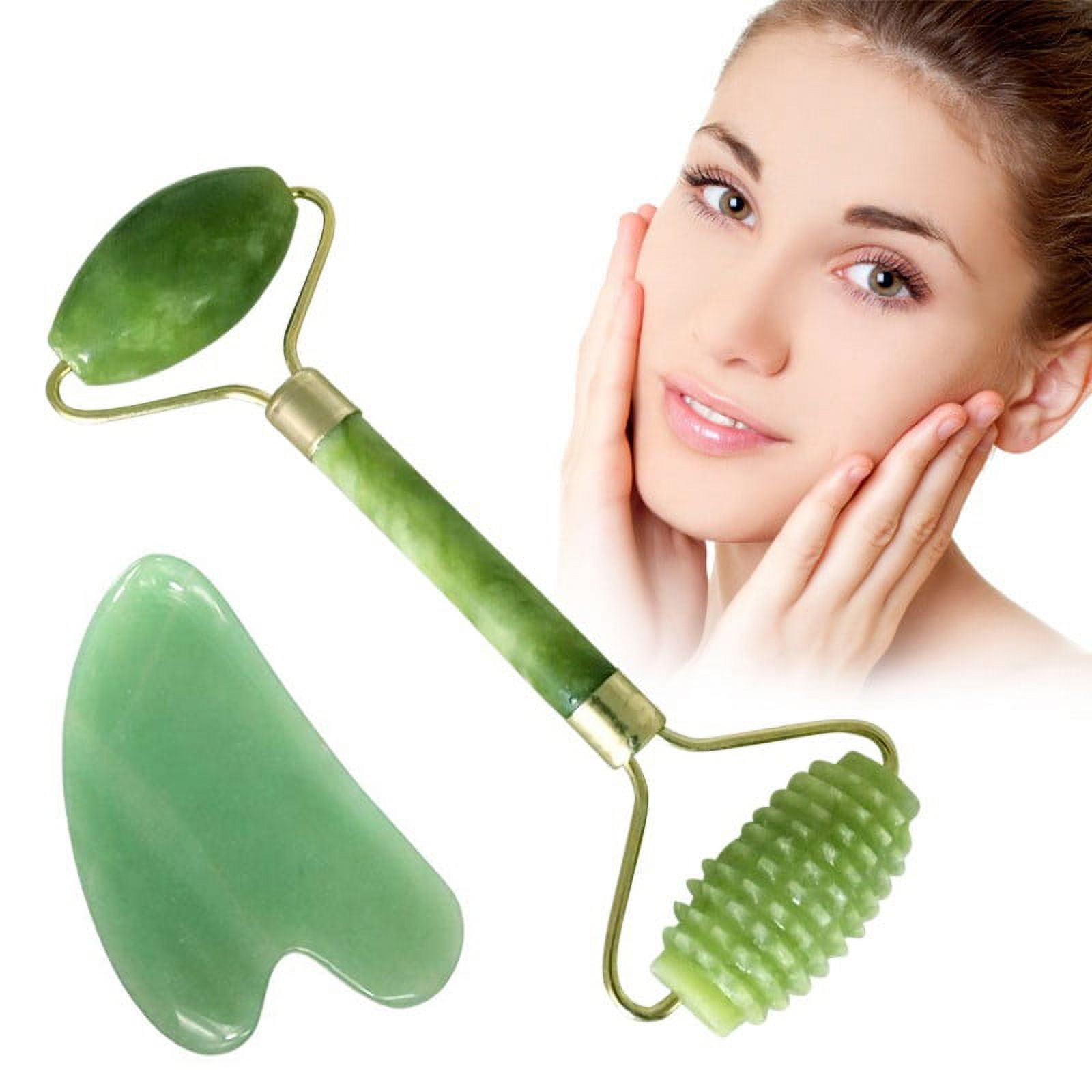 Aventurine Gua Sha Scraping Massage Tools, Facial Jade Roller Set ...