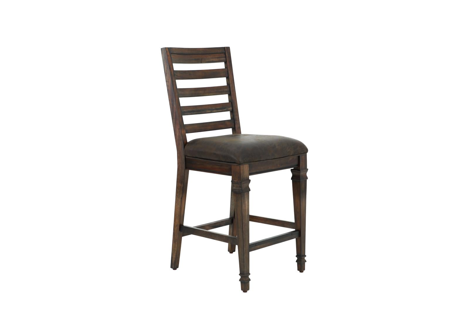Avenue Ladder Back Counter Height Chairs Brown (Set of 2) - Walmart.com