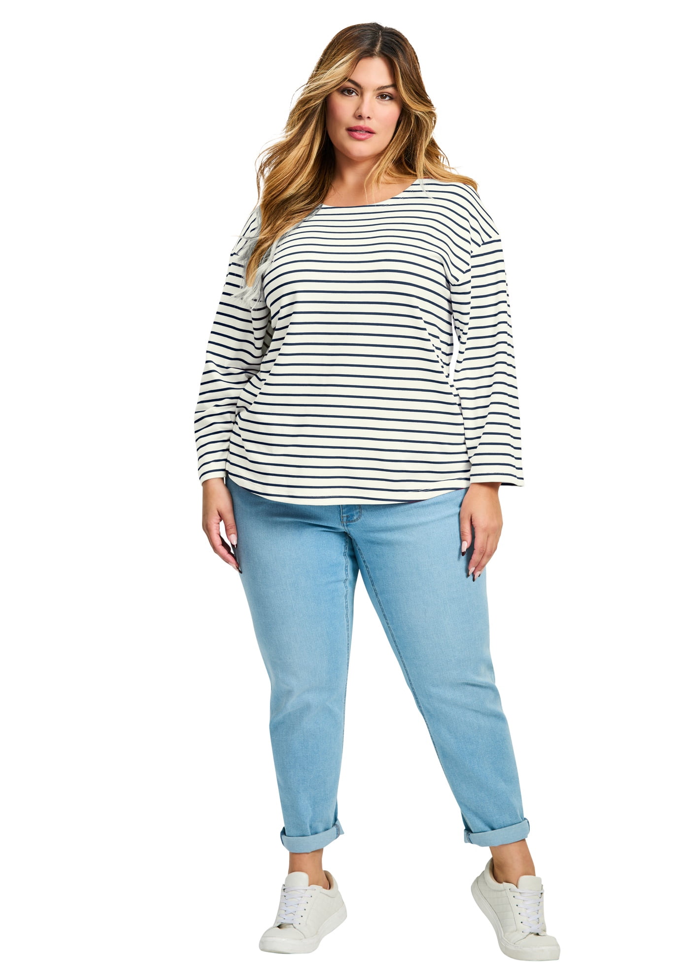 Avenue Women's Plus Size Aimee Stripe Top - Walmart.com