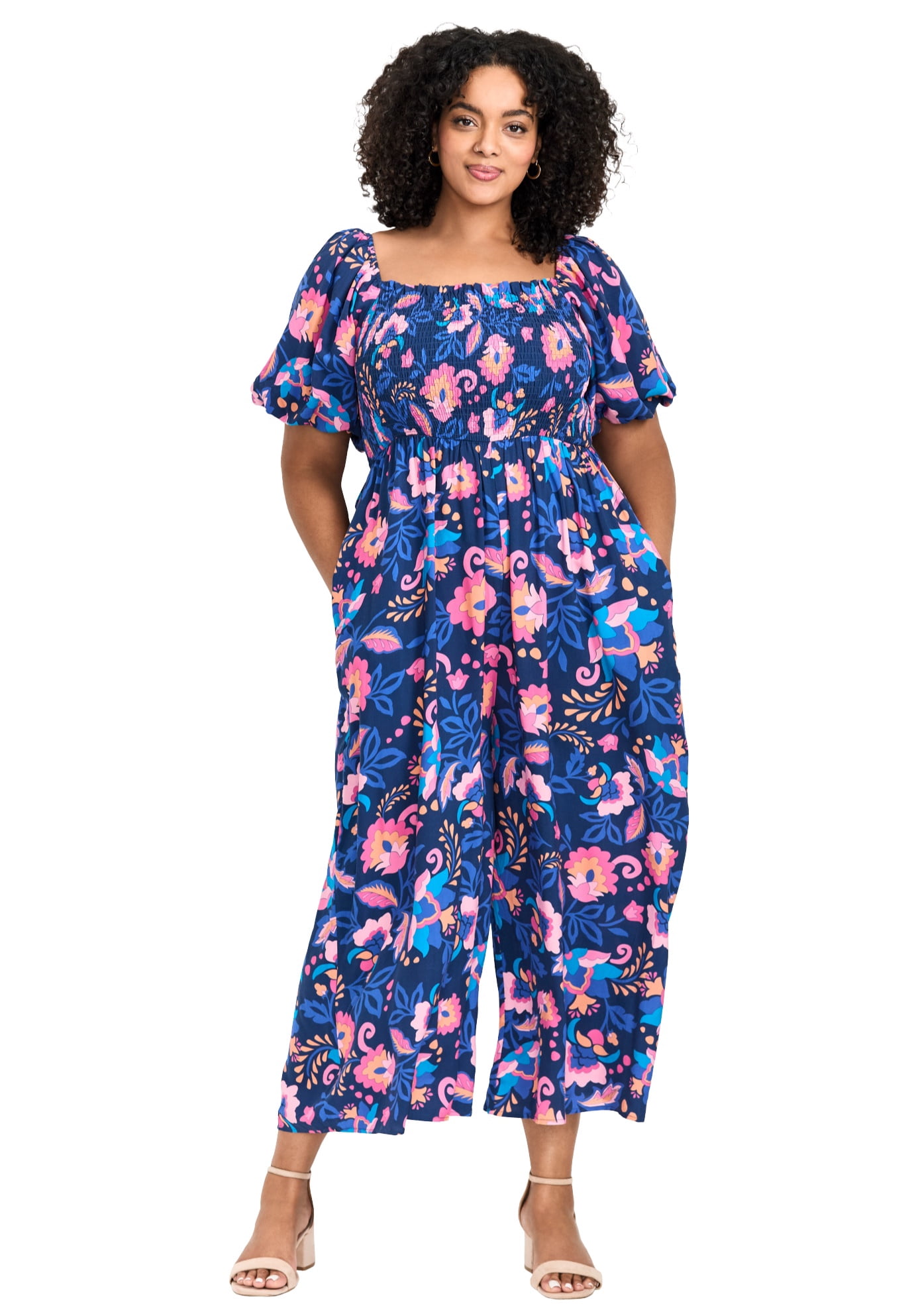 Avenue Women's Plus Size Annabelle Print Jumpsuit - Walmart.com