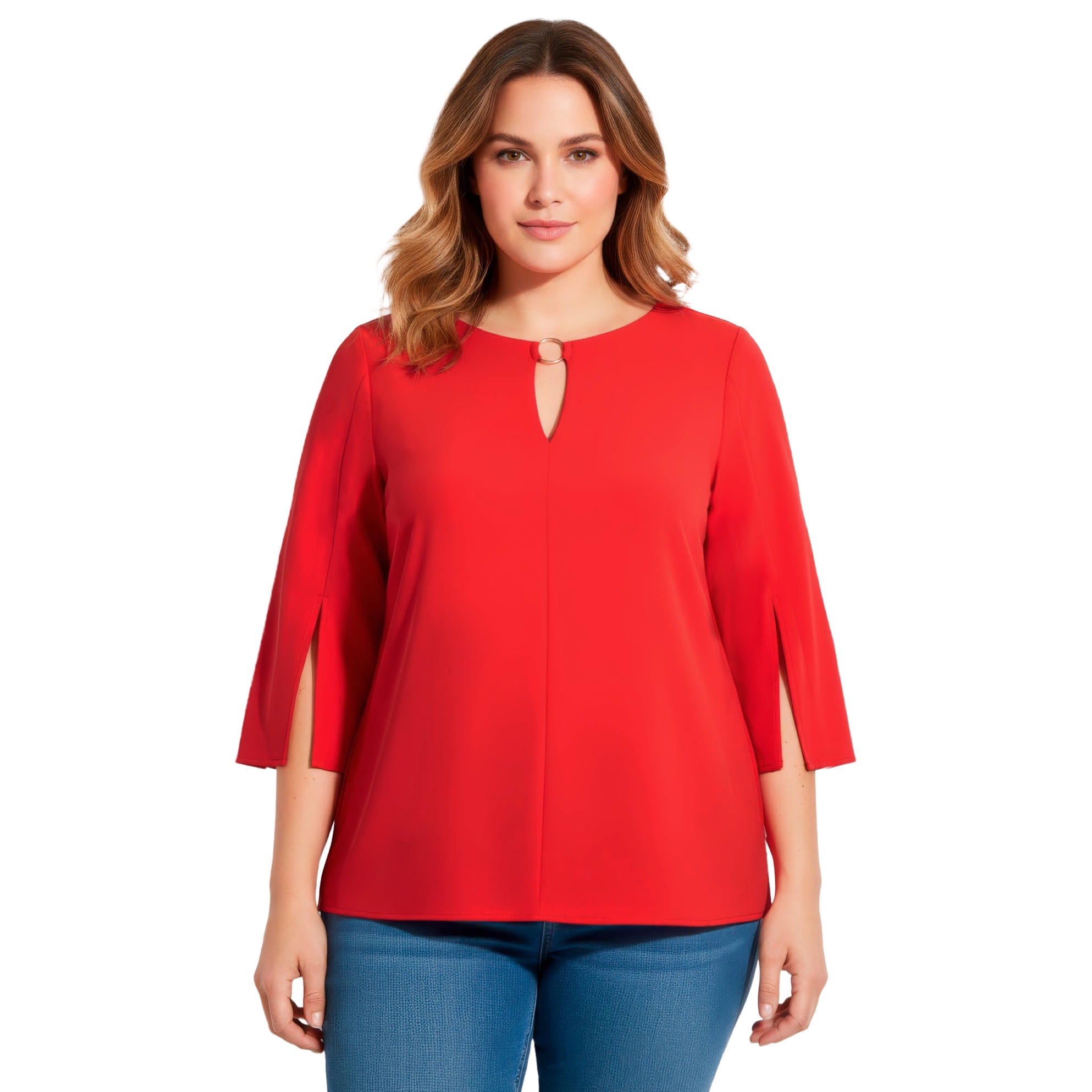Avenue Women's Plus Size Audrey Ring Detail Top - Walmart.com
