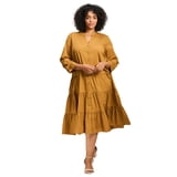 Avenue Women's Plus Size Avery Cotton Poplin Button Dress - Walmart.com
