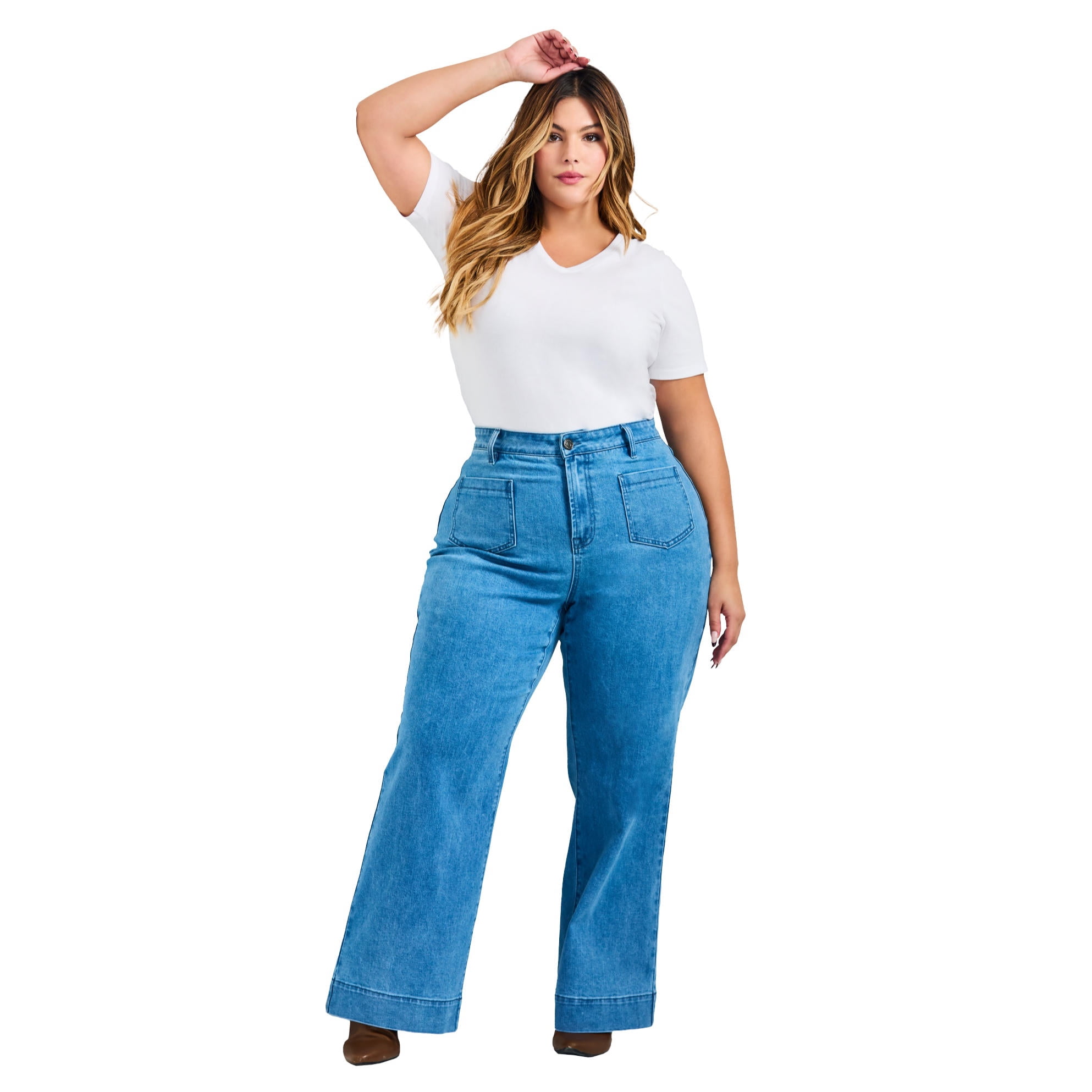 Avenue Women's Plus Size Emma Wide Leg Jean - Walmart.com