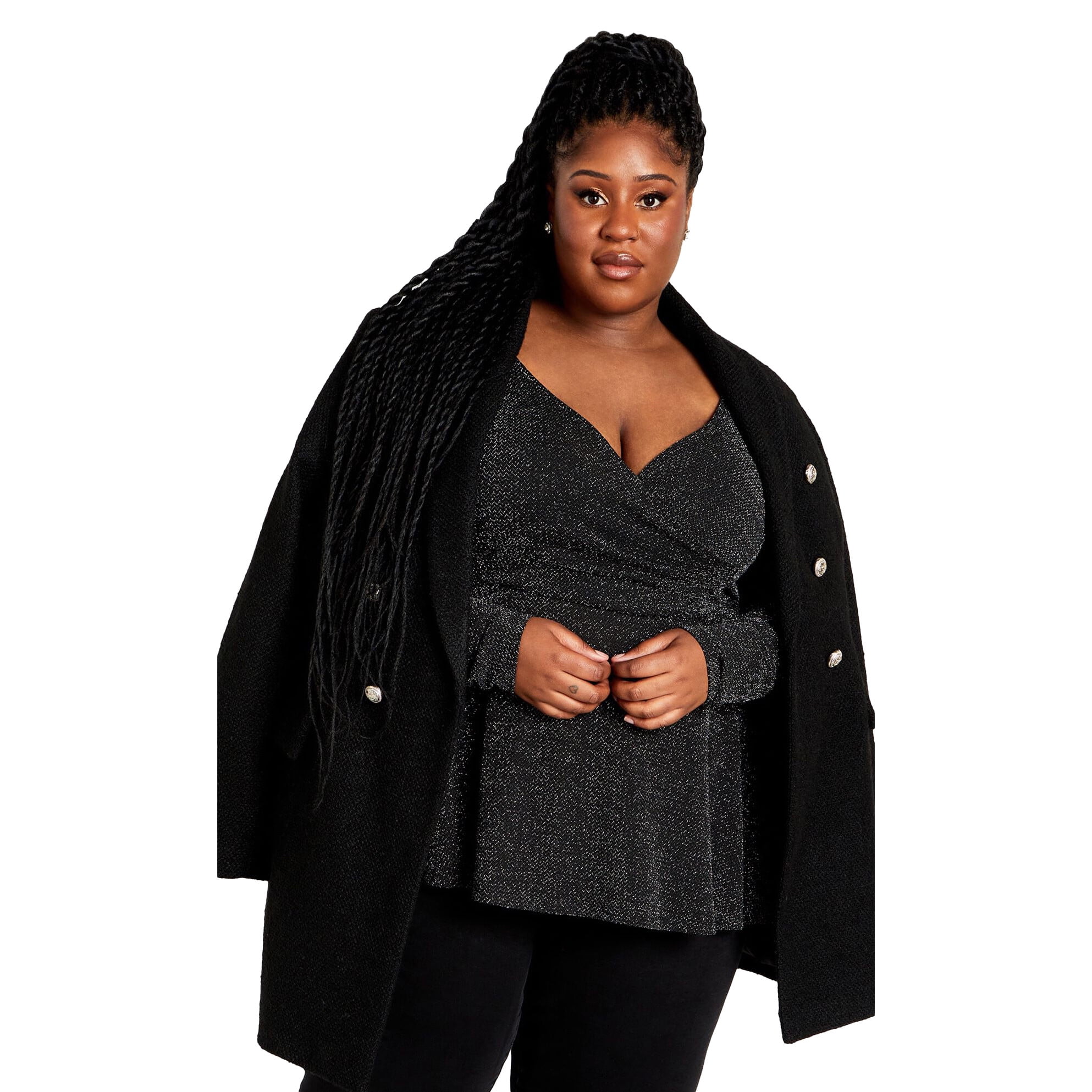 Avenue Women's Plus Size Glam Peplum Top - Walmart.com