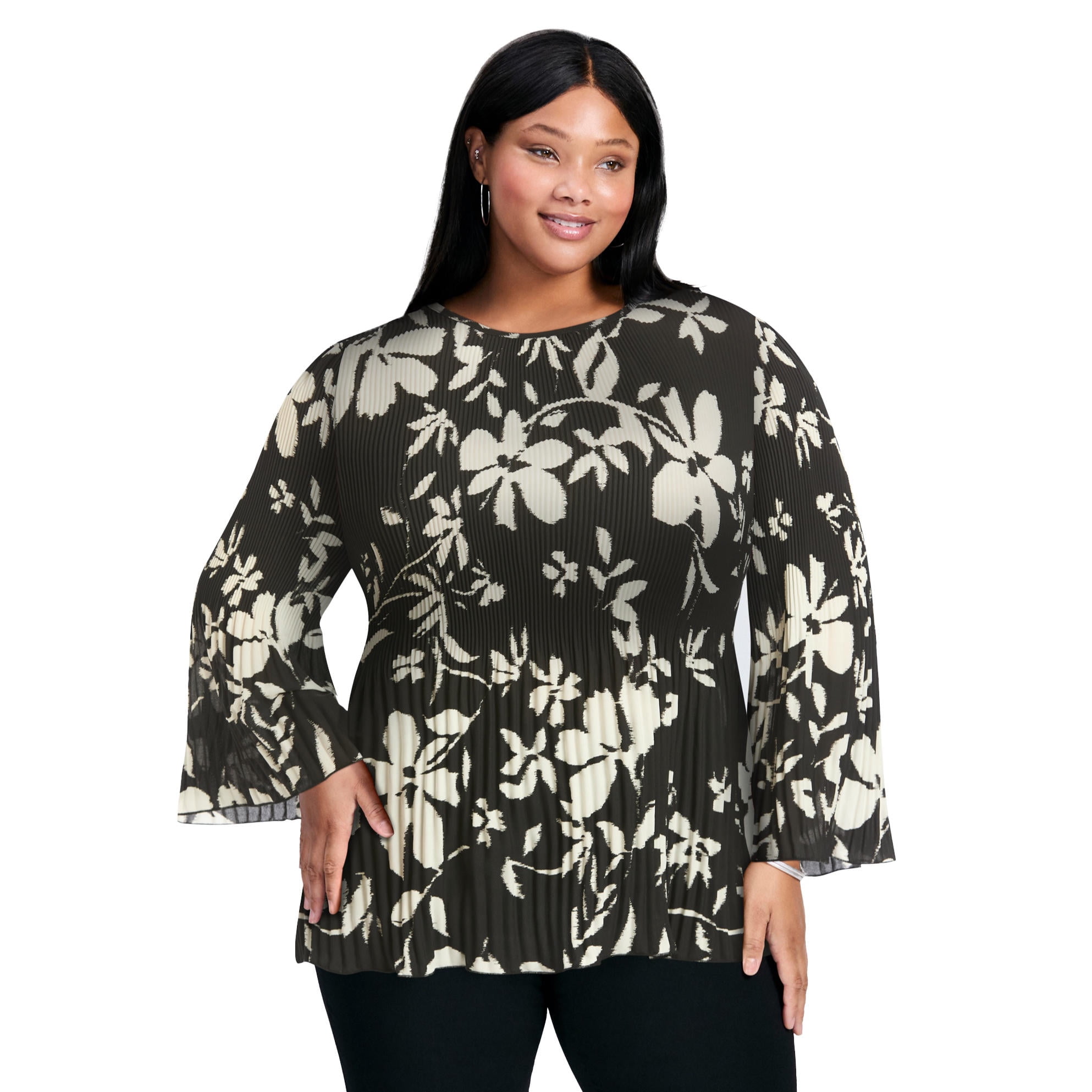 Avenue Women's Plus Size Jay Pleat Blouse - Walmart.com